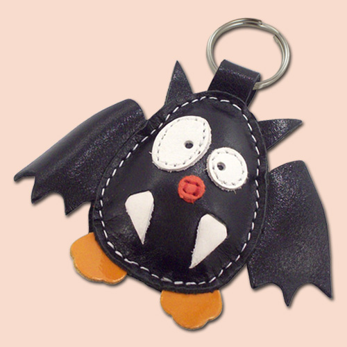 Cute Little Black Bat Leather Animal Keychain - on Luulla